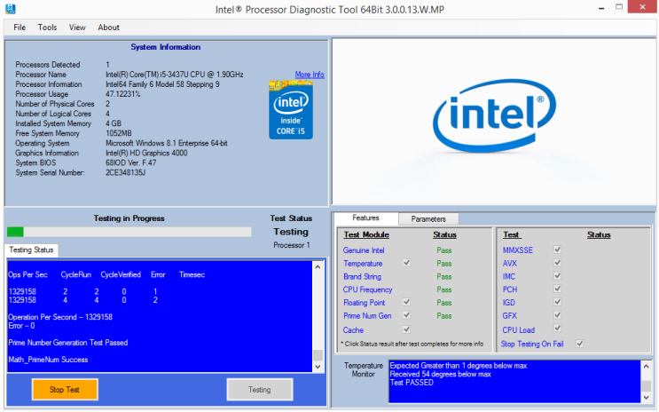 인텔 CPU테스트 프로그램 Intel Processor Diagnostic Tool : 네이버 블로그