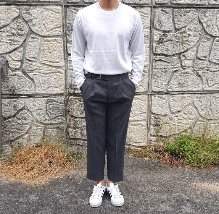 남자 와이드슬랙스 코디가을 니트아디다스 슈퍼스타 유뱅의 데일리룩 블로그 네이버 블로그