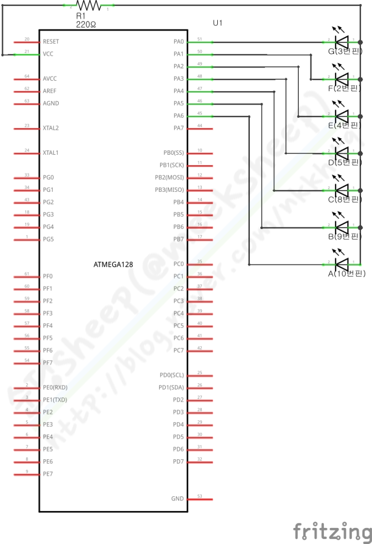 [AVR/ATmega] 7-세그먼트(7-Segment) 켜기 : 네이버 블로그