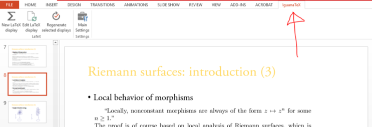 파워포인트 ppt에서 LaTeX를 쓰는 법: IguanaTex : 네이버 블로그