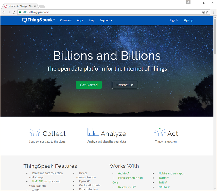 ThingSpeak - The open data platform for the Internet of Things : 네이버 블로그