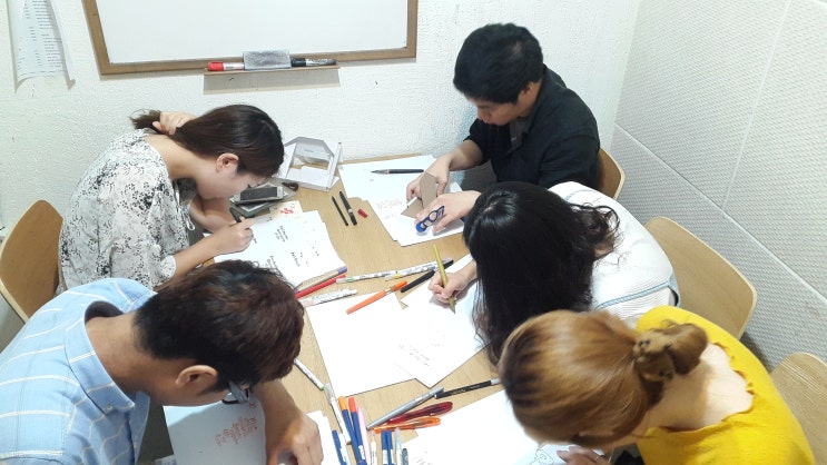 캘리그라피 배우기 액자 만들기 수업 엿보기 네이버 블로그