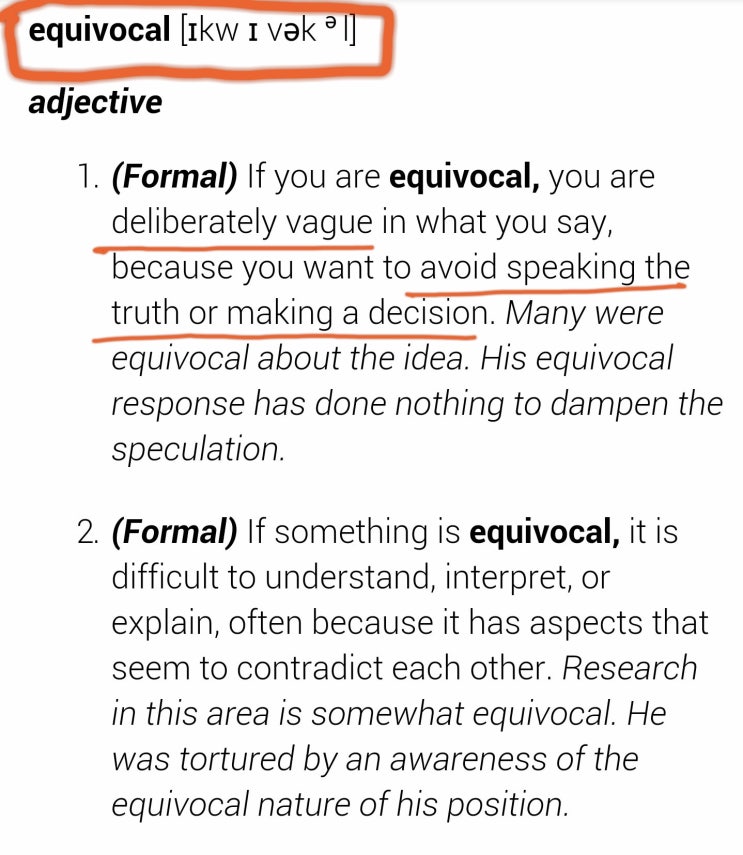 [영어단어] equivocal : 네이버 블로그