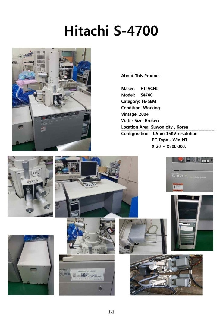[주사전자현미경] Hitachi FE SEM S-4700 판매합니다. : 네이버 블로그