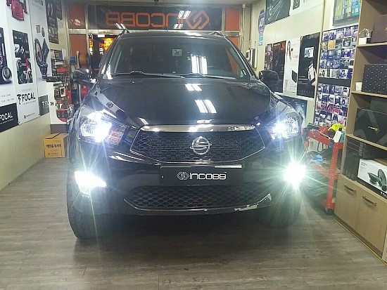 쌍용 코란도 스포츠 인코브 크리 20w 파워 Led 안개등 장착 시공 파주 포천 경기북부 동두천 양주 의정부인코브 Led튜닝