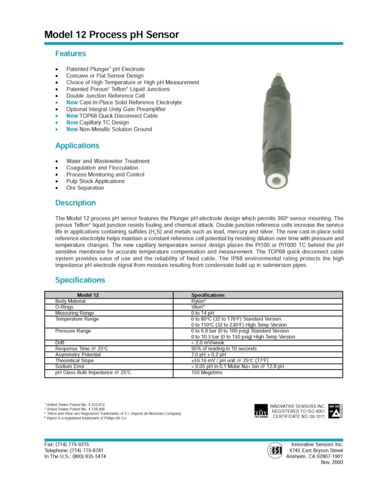 배관삽입형 pH Sensor - Model 12 : 네이버 블로그