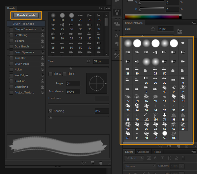 포토샵 브러시 TIP #5 - Brush Tip Shape : 네이버 블로그