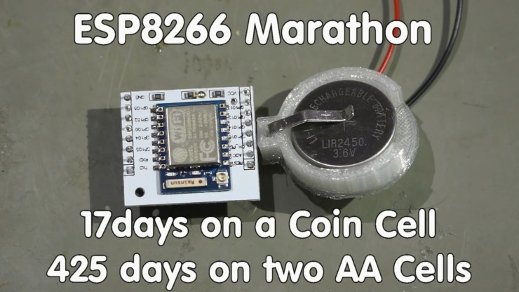 [영상] ESP8266 센서의 구동 시간 관련 -ESP8266 Sensor runs 17 days on a coin cell ...