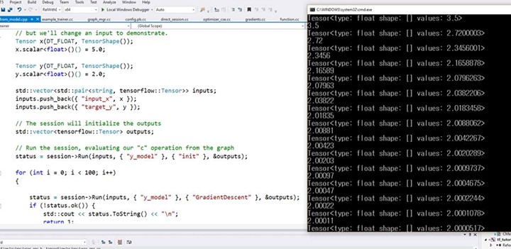 Tensorflow C++ API Gradient Descent Test : 네이버 블로그