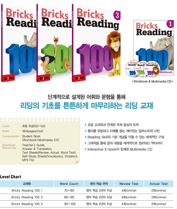 [영어총판 러닝북스] BRICKS READING 100 (1,2,3) 브릭스리딩 : 네이버 블로그