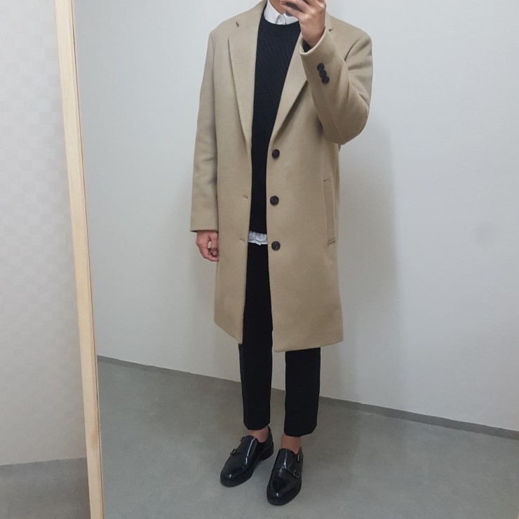 버튼서울 남자 캐시미어오버코트 코디사선골지니트슬랙스더블몽크스트랩 유뱅의 데일리룩 블로그 네이버 블로그