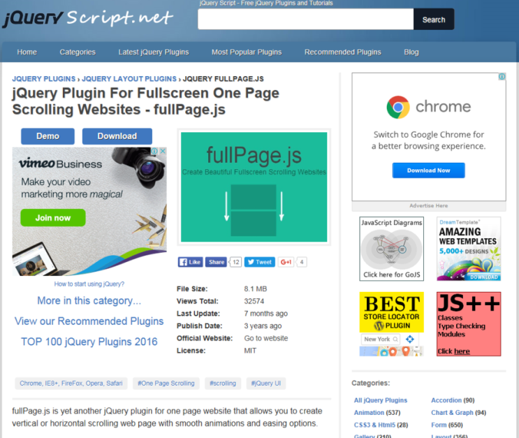 [jQuery] One Page / fullPage Scroll / parallax-one / fullscreen ...