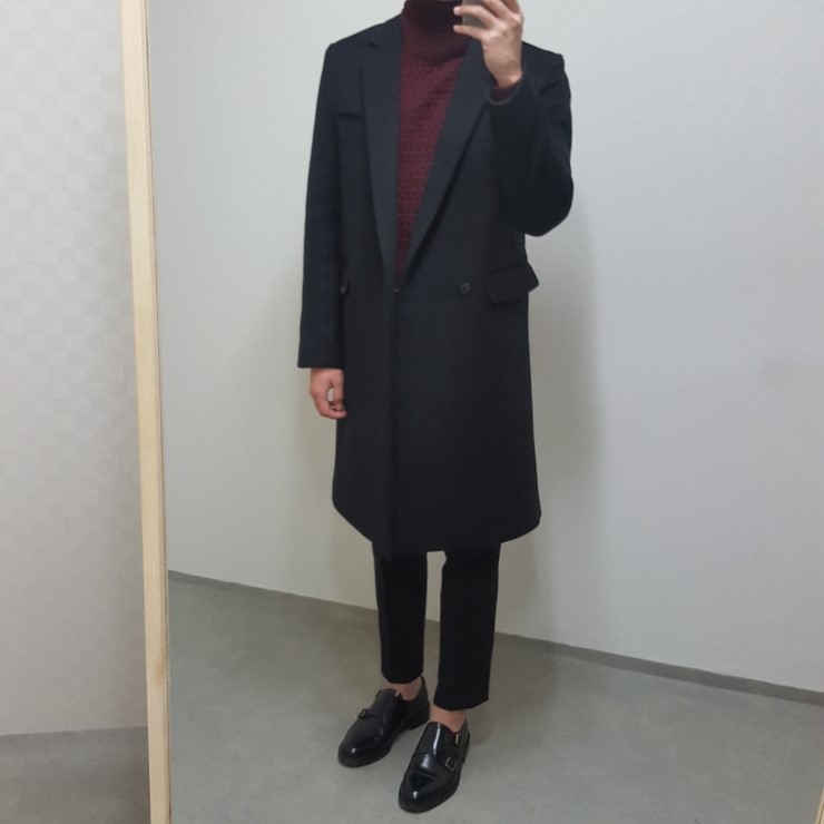 남자 셀린느st 히든코트 코디와인 와플터틀넥니트슬랙스더블몽크스트랩 유뱅의 데일리룩 블로그 네이버 블로그