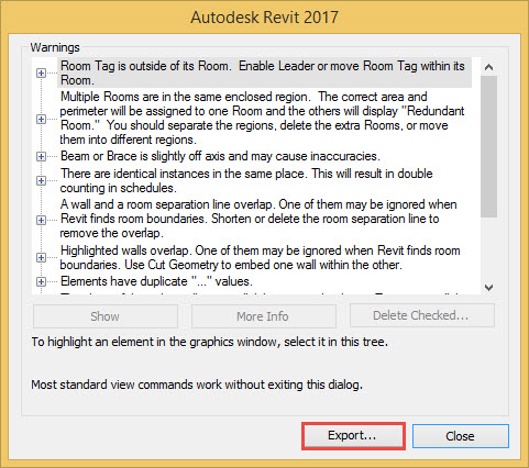 레빗(revit) 경고(warnings) 내용 파일로 내보내기(export) : 네이버 블로그