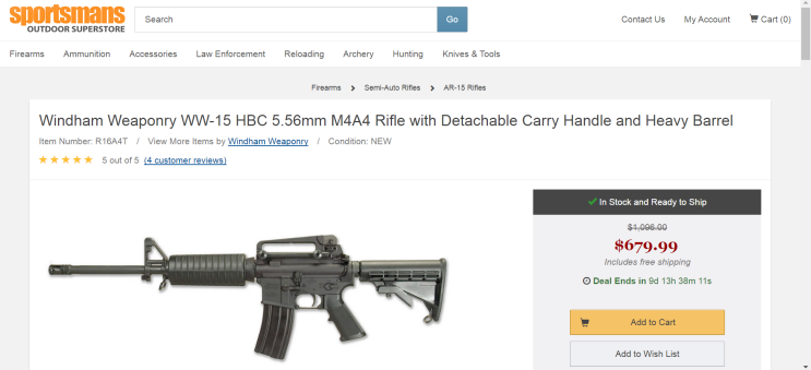 Windham Weaponry M4 카빈 소총 가격 680달러 무료배송 : 네이버 블로그