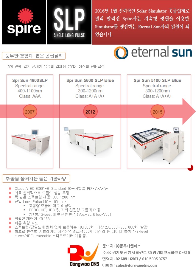 Eternalsun Spire Solar. 스파이어 솔라 태양광 시뮬레이터, solar simulator. 태양광 모듈/셀 ...