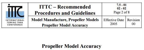 ITTC-Recommended Procedures and Guidelines (Propeller Model Accuracy ...