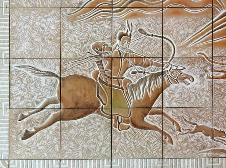 전원주택 및 학교담장 토와황토타일아트타일로 빚은 고구려 수렵도 그림 타일벽화 타일포인트 아트월장식 네이버 블로그