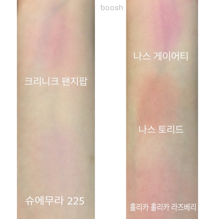 잘 쓰고있는 쿨톤 블러셔들 총 발색 나스 게이어티 나스 토리드 크리니크 팬지팝 슈에무라 225 홀리카홀리카 라즈베리