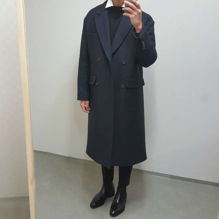더블 남자 롱코트 코디하프터틀넥니트반폴라슬랙스첼시부츠 유뱅의 데일리룩 블로그 네이버 블로그