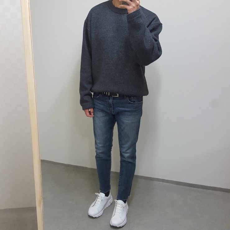 남자 캐시미어 오버핏니트 코디밑단 컷팅진로스트가든 롤링탭 유뱅의 데일리룩 블로그 네이버 블로그