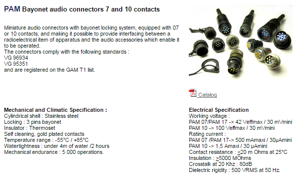 PAM bayonet locking connector, Miniature Audio connector : 네이버 블로그