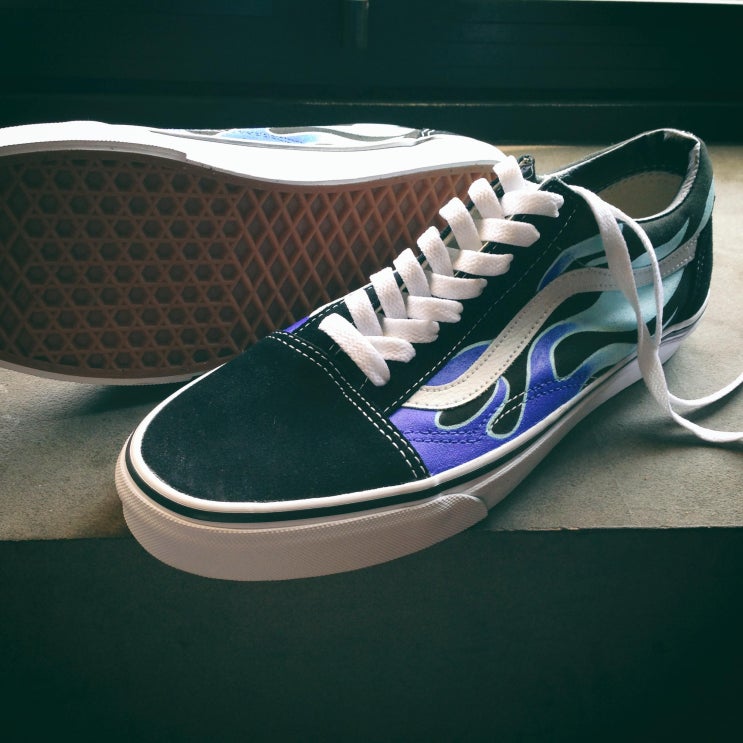'블루 플레임' 불꽃 반스 올드스쿨 커스텀 │'BLUE FLAME' vans old skool custom : 네이버 블로그