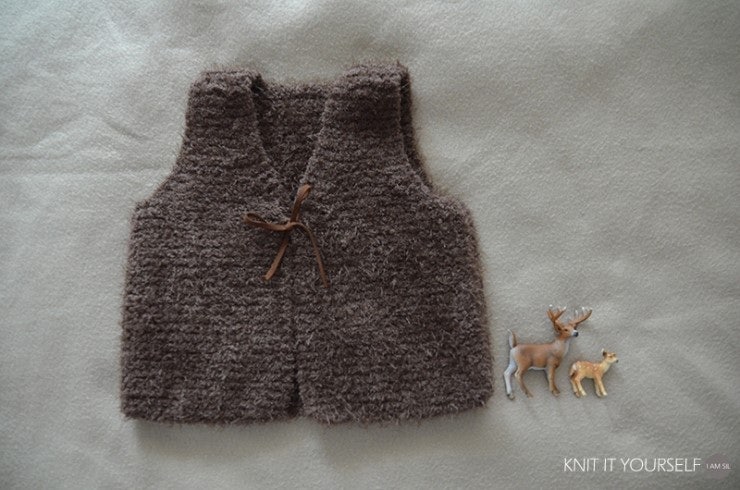 [아이엠실 baby project] 소프트볼륨 베이비 브이넥 퍼 조끼 /손뜨개아기옷 /수면조끼뜨기 /뜨개질 /아이옷뜨기 ...