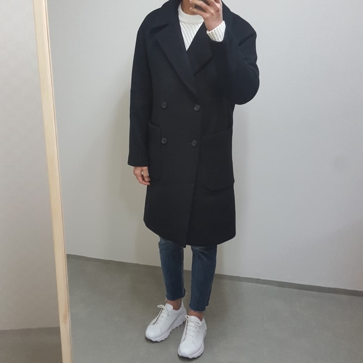 남자 오버핏더블코트 코디골지 사선니트밑단 컷팅진로스트가든 롤링탭 유뱅의 데일리룩 블로그 네이버 블로그