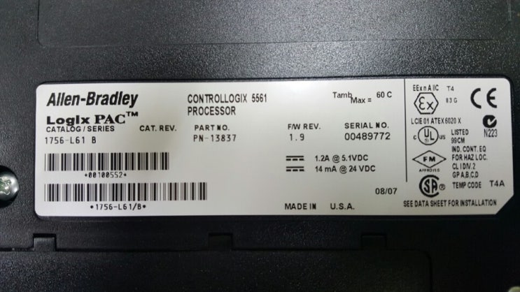 [중고]ALLEN BRADLEY AB ControlLogix 1756-L61 Ser.B F/W REV 1.9 LOGIX5561 ...