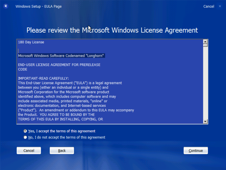 Microsoft Windows Vista (Codename Longhorn) Build 4033 Milestone 6 ...