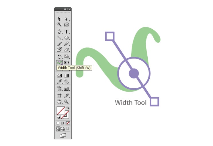 일러스트레이터 선 폭 변형 Width Tool : 네이버 블로그
