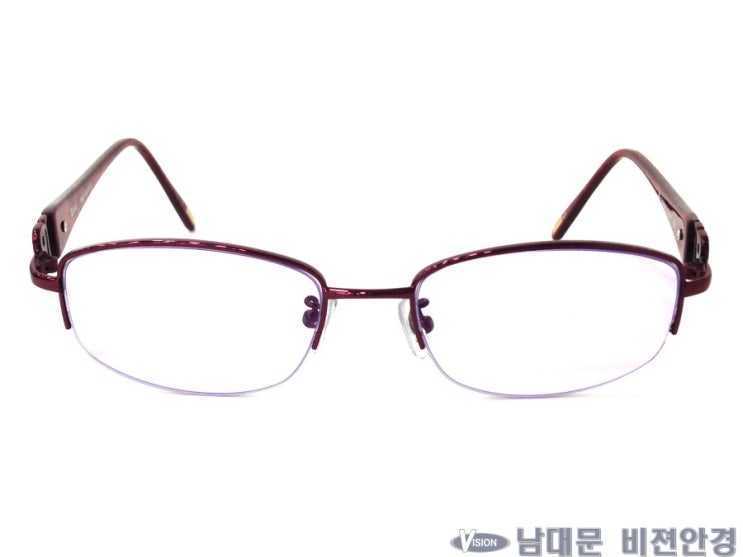 블리스 Bl Sk8502 와인색 여자 반무테 안경에 연한 보라 보안경 도수넣기 안산 사동 서울 남대문 비젼 안경원