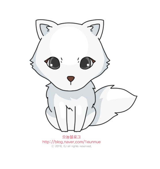 눈처럼 하얀 북극여우 손그림 일러스트 그리기 네이버 블로그