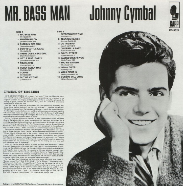 MR. BASSMAN(미스터 베이스맨) - JOHNNY CYMBAL : 네이버 블로그