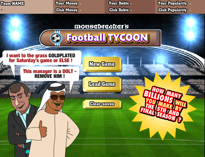 재밌는 플래시 축구게임 Football Tycoon : 네이버 블로그