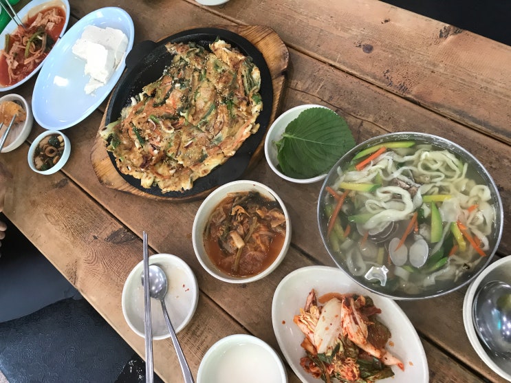 만의골 맛집시흥 신천동 소래산 맛집인천대공원남동구 장수동 맛집 느티나무집 손두부and해물파전and바지락칼국수 후식은 카페
