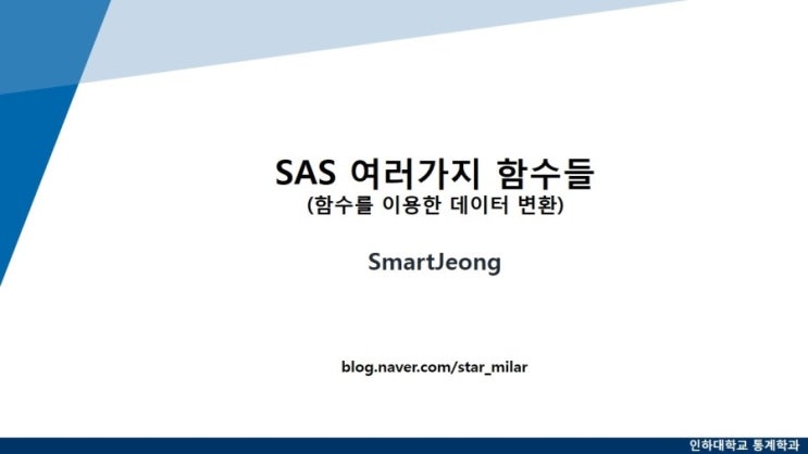 SAS 여러가지 function (PUT/INPUT/SUBSTR/TRIM/CATX/COMPRESS/INDEX/FIND ...