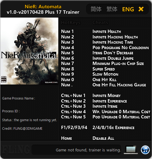 니어: 오토마타 트레이너 - NieR: Automata v1.0-1.01 (2017.04.28) +17 Trainer ...