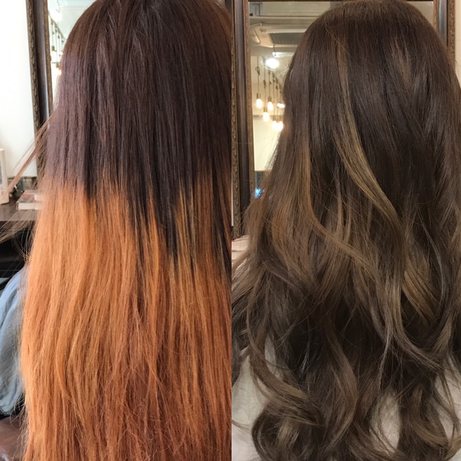 고장난 옴브레 고치기 리빌딩 옴브레 발레아쥬 애쉬브라운 Ombre Balayage 홍대 미용실 로얄살롱 정우제