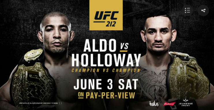 조제알도 vs 맥스할로웨이 ufc 212 최후의 승자는 누굴까요? : 네이버 블로그