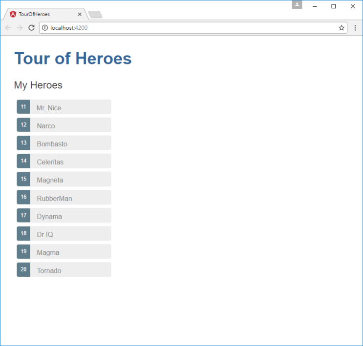 앵귤러(angular) 공식 튜토리얼 Tour of Heroes 따라하기 2 : 네이버 블로그