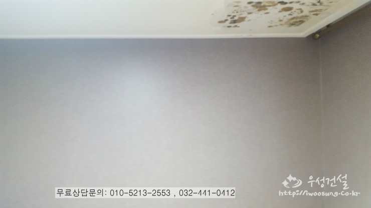 아파트 윗집 배관 누수로 천장 석고보드에 곰팡이가 생겼습니다 서울 마포구 도화동 쌍용아파트 천장 벽 이보드 시공 천장 석고
