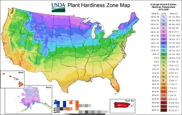 USDA Plant Hardiness Zone (월동 한계지역) : 네이버 블로그