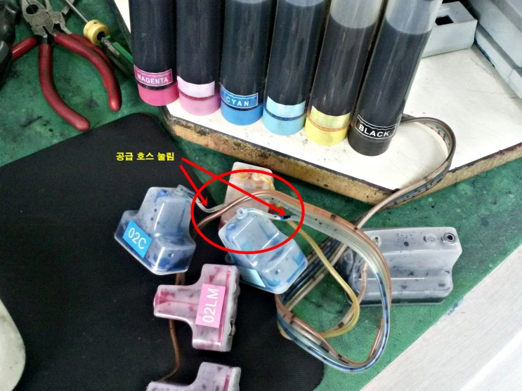 안양군포의왕과천 무한프린터 수리개조판매 Hp C7280잉크시스템 실패 Oxc19a0027 용지걸림 에러