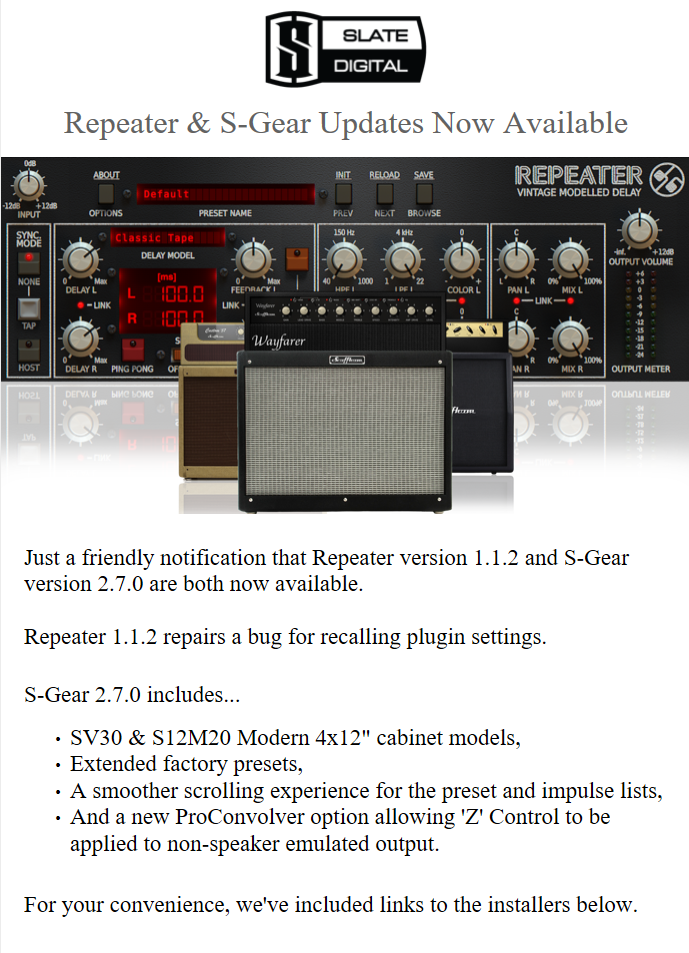 [업데이트 소식]Slate Digital의 Repeater & S-Gear Updates !!! : 네이버 블로그