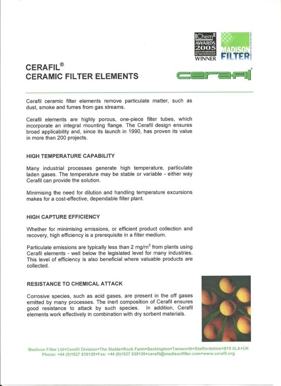 에이에프티, 고온 집진기용 세라믹 필터백( 800 'C, 상품명: Cerafil)을 소개합니다. : 네이버 블로그
