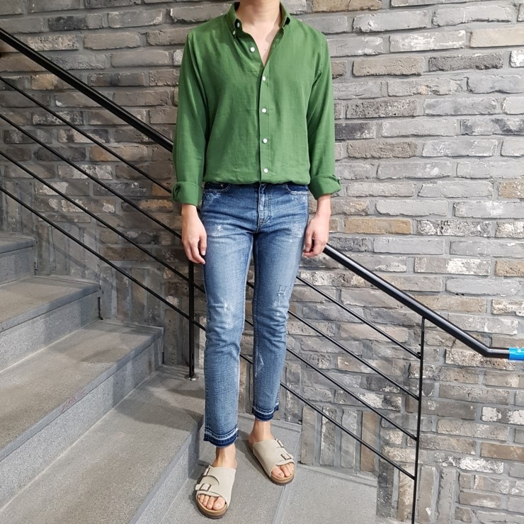 남자 린넨셔츠 코디밑단 컷팅진샌들 유뱅의 데일리룩 블로그 네이버 블로그