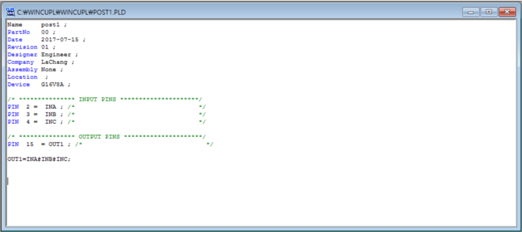 WINCUPL 간단한 시뮬레이션(WINSIM) : 네이버 블로그