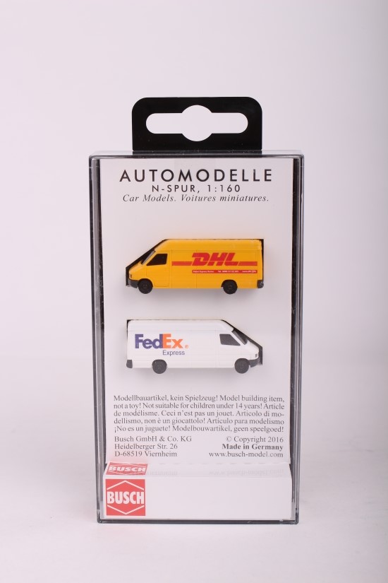 [기차놀이] N 스케일 디오라마 소품 - DHL, FeDex 화물차 (N scale Diorama - Busch Mercedes ...